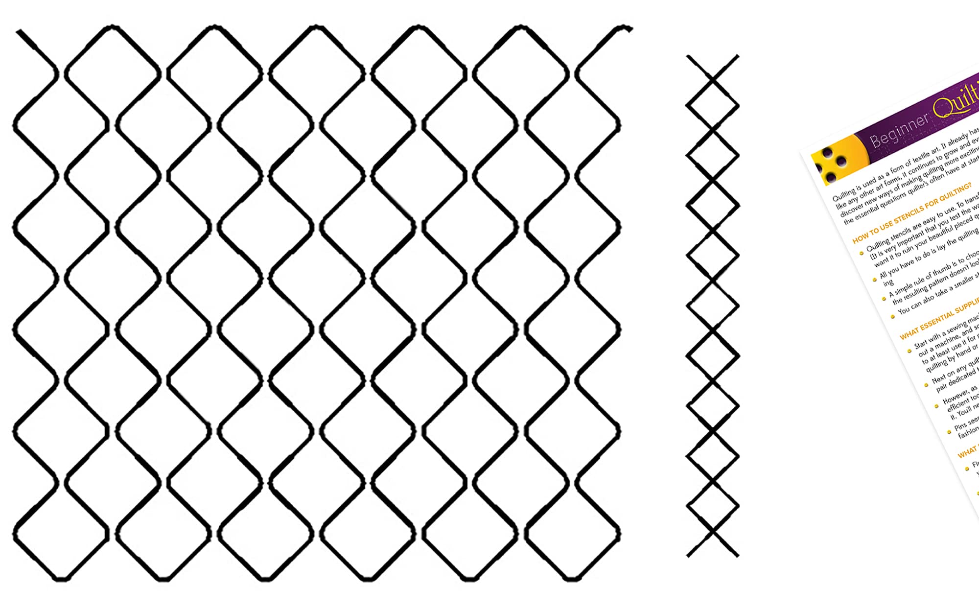 Quilting Stencils for Machine and Hand Quilting - 2 Quilting Stencils for Background, Border Patterns - Mock Crosshatch, Cross Hatch Border Plastic Quilt Stencil Set with Guide
