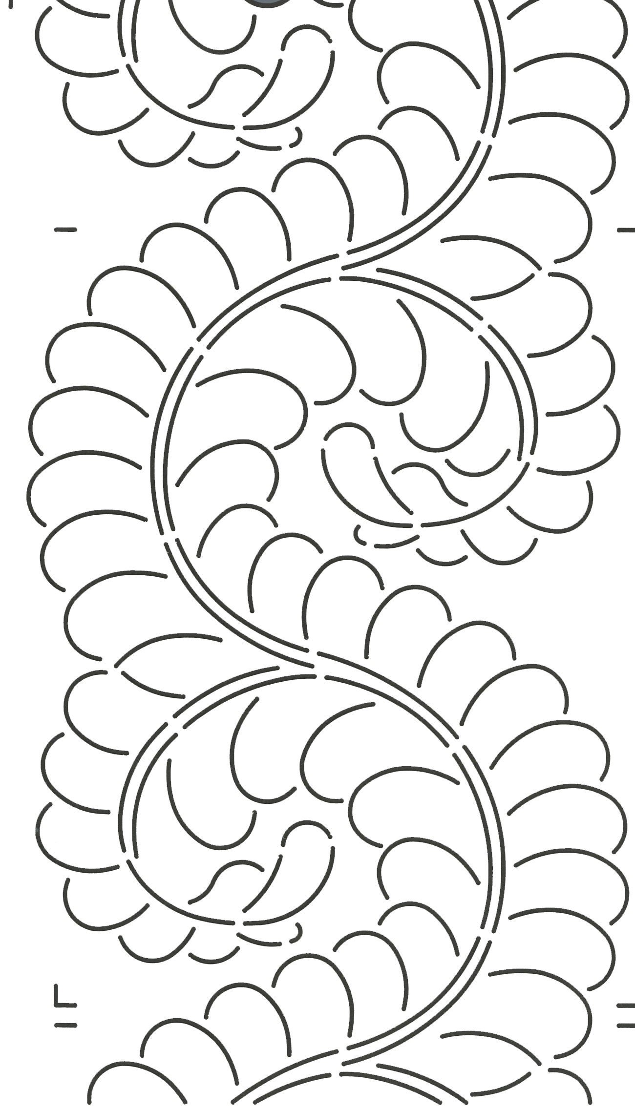 Quilting Creations Feather Border for Use with 422QC Quilt Stencil, 8"
