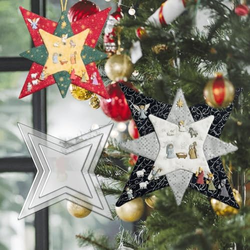 Christmas Patchwork Star Template Set,Christmas Wreath Template,Christmas Star Quilting Template,2024 Christmas DIY Quilting Templates Patchwork Tools,DIY Sewing Tool for Sewing Lovers