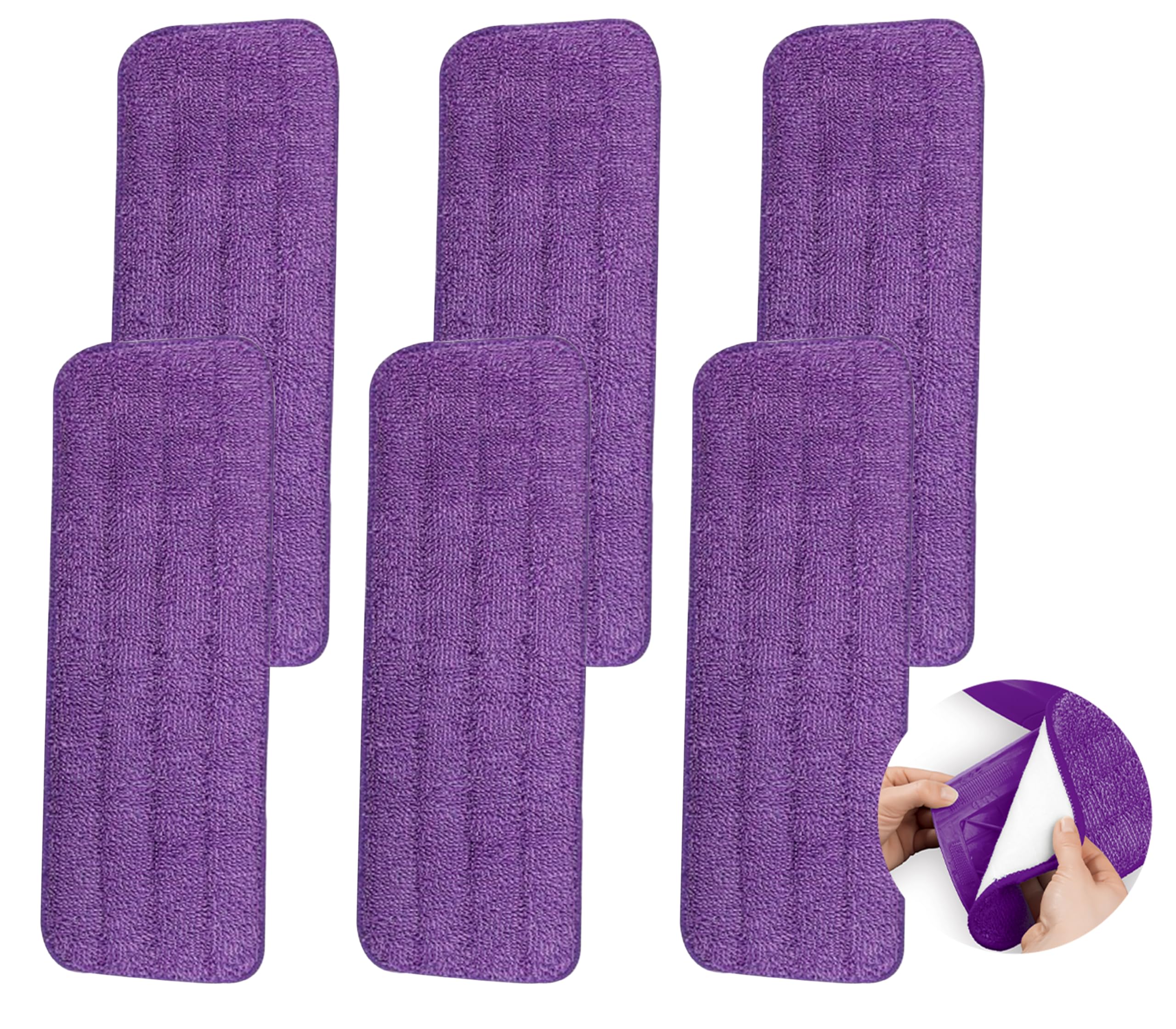 ARSUK Spray Mop Refill Pads Microfiber Replacement Heads Premium Wet/Dry Flat Mop Floor Cleaning Machine Washable Reusable 16 x 5.5 inches ( 3 Pack Purple)