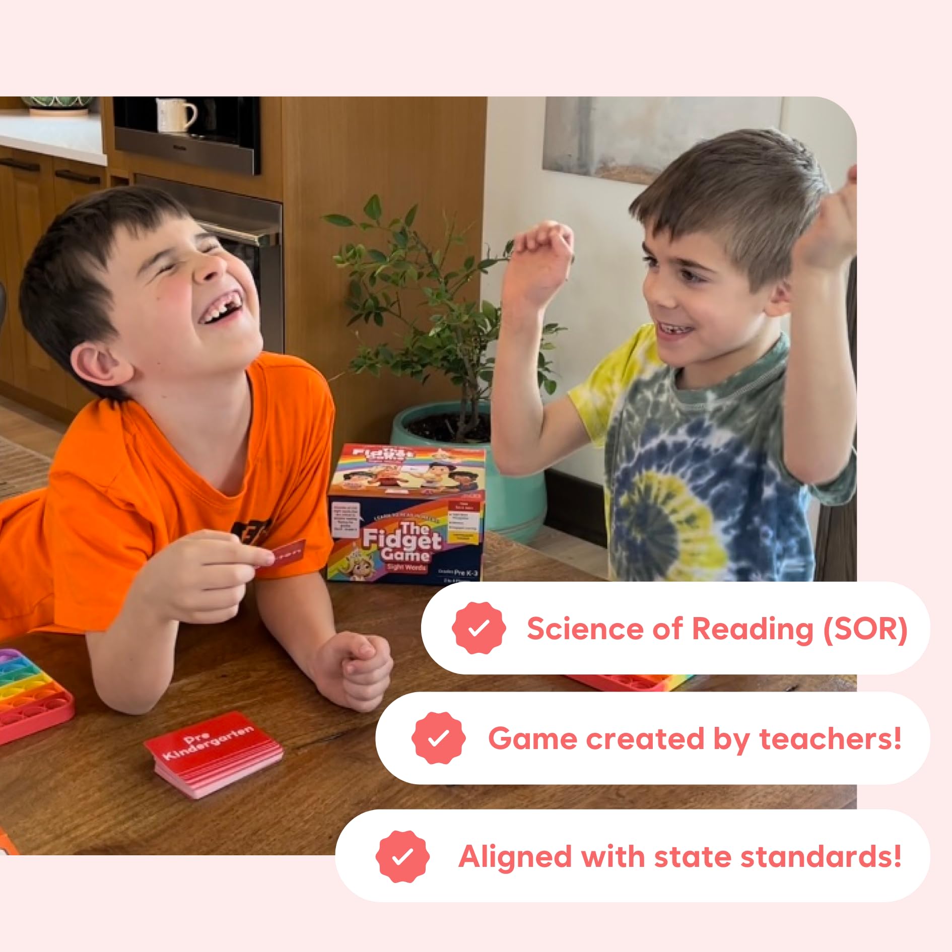 The Fidget Game Learn to Read in Weeks Master 220 High-Frequency Dolch Sight Words Curriculum-Appropriate for Pre-K to Grade 3 - Popping Mats & Dice