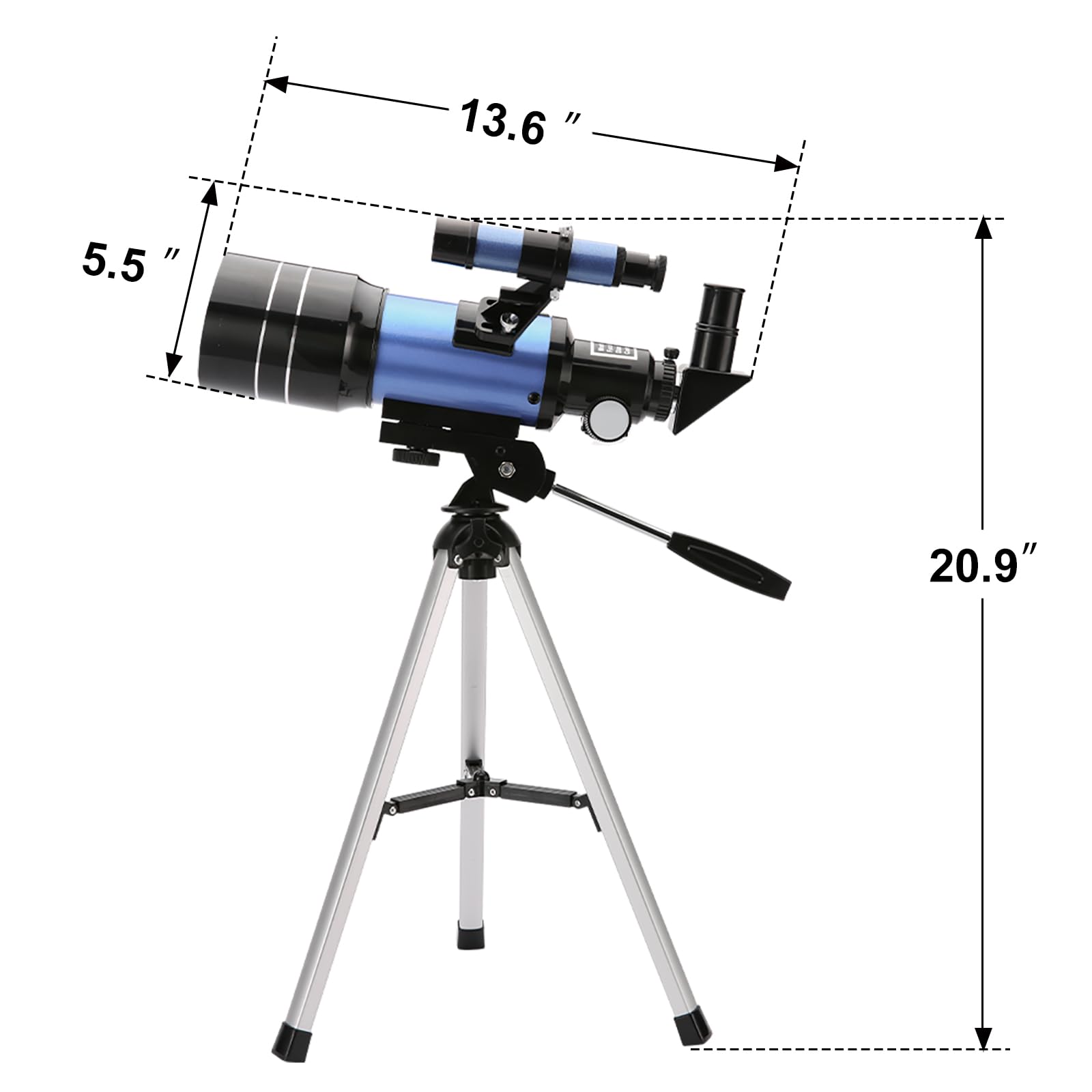 ToyerBee Telescope, 70mm telescopes for Adults Astronomy & Kids & Beginners, 300mm Portable Refractor Travel Telescope (15X-150X) with A Smartphone Adapter& A Wireless Remote, Astronomy Gifts for Kids