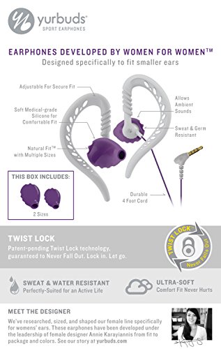 Yurbuds Focus Women's Sport Earbuds, Purple