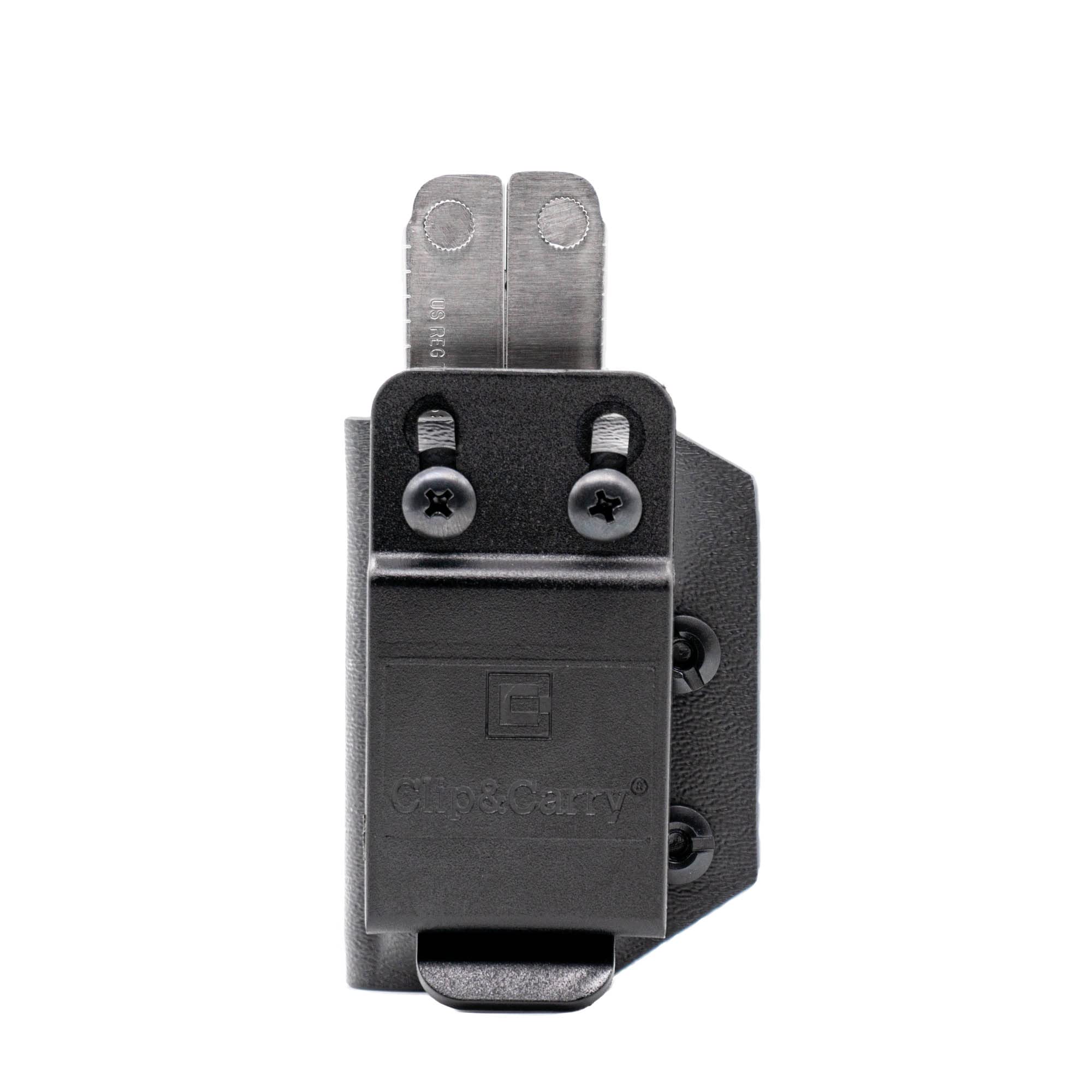 Clip & Carry Kydex Multitool Sheath for the Leatherman PST - Made in USA - EDC Multi Tool Sheath Holder Holster Cover - Black