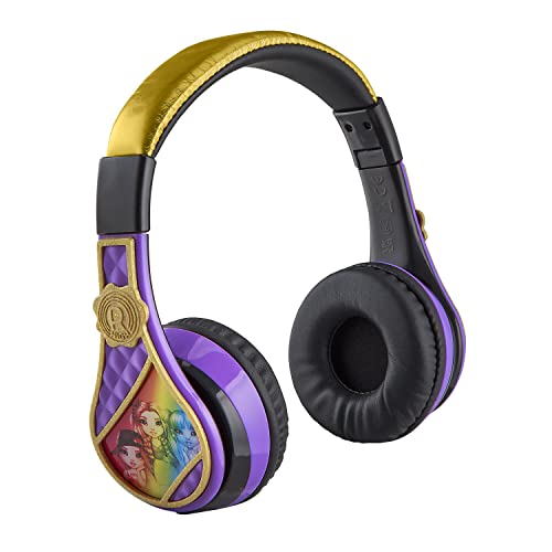 eKids Rainbow High Kids Bluetooth Headphones, Wireless Headphones with Microphone Includes Aux Cord, Volume Reduced Kids Foldable Headphones for School, Home, or Travel