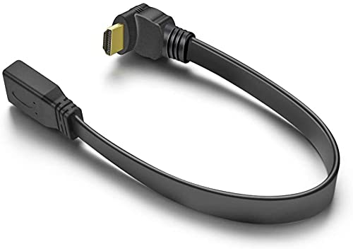 URWOOW HDMI Extension Cable High Speed 90-Degree Angle HDMI Male to Female Extension Wire Cord HDMI Extender - Gold Plated Plugs ( 1FT )