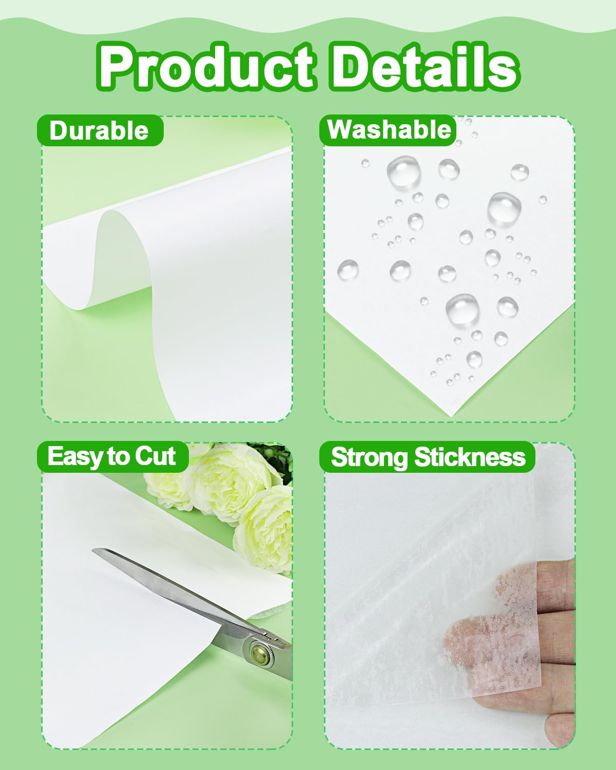PLANTIONAL Double Sided Iron On 20 PCS Medium Weight A4 Size Press-on Patch Heat Melt Fabric Glue Sheet Permanent Fusible Adhesive Sheets