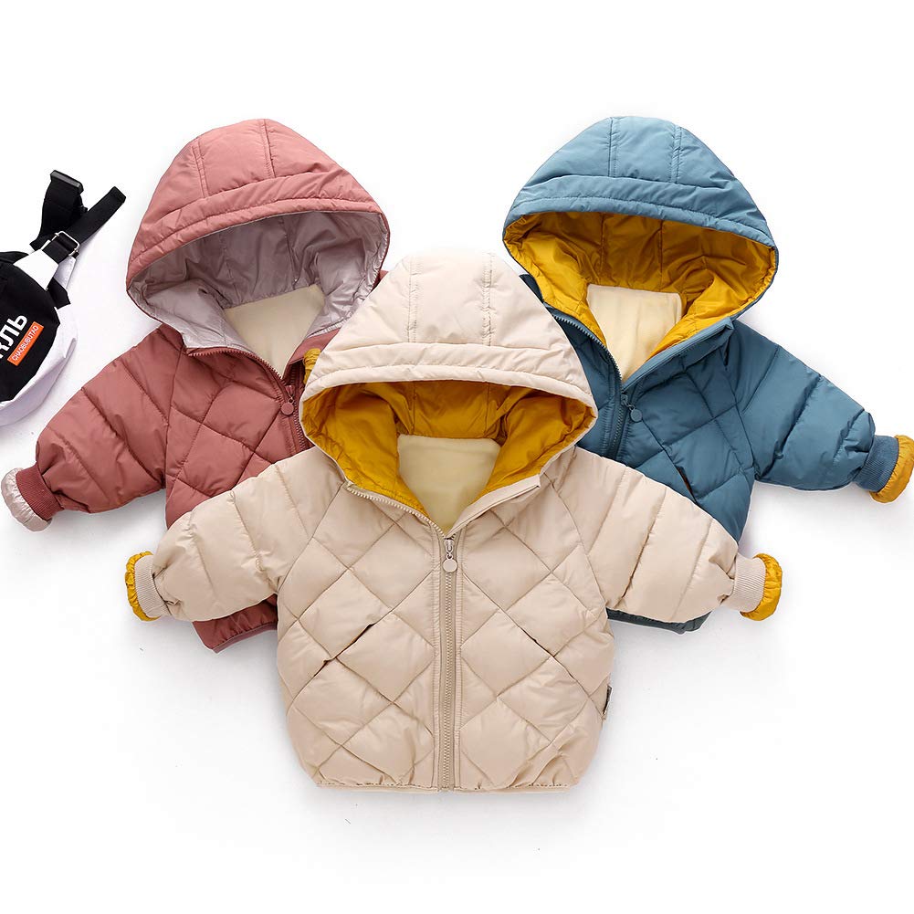 Curipeer Kids Winter Jacket Front Zip Warm Snow Wear Toddler Outer Clothing 2T
