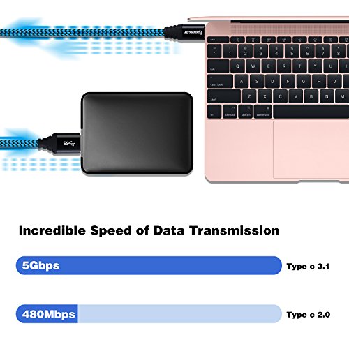 Type C to Micro B Cable, iSeekerKit USB 3.0 USB-C to Micro USB 1Ft Charge & Data Sync Cable Compatible for Samsung Galaxy S5/ Note 3, Toshiba Canvio, WD External Hard Drive