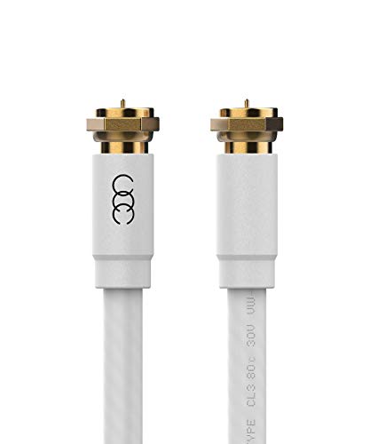 Coaxial Cable (10 ft) Triple Shielded - RG6 Coax TV Cable Cord Wire in-Wall Rated - Digital Audio Video with Male F Gold Plated Connectors -10 feet