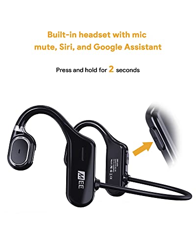 MEE audio AirHooks Open Ear Headphones - Lightweight, Comfortable, Sweatproof Wireless Bluetooth Earbuds with Mic and High Audio Clarity Let You Hear Your Surroundings for Safer Workouts and Running