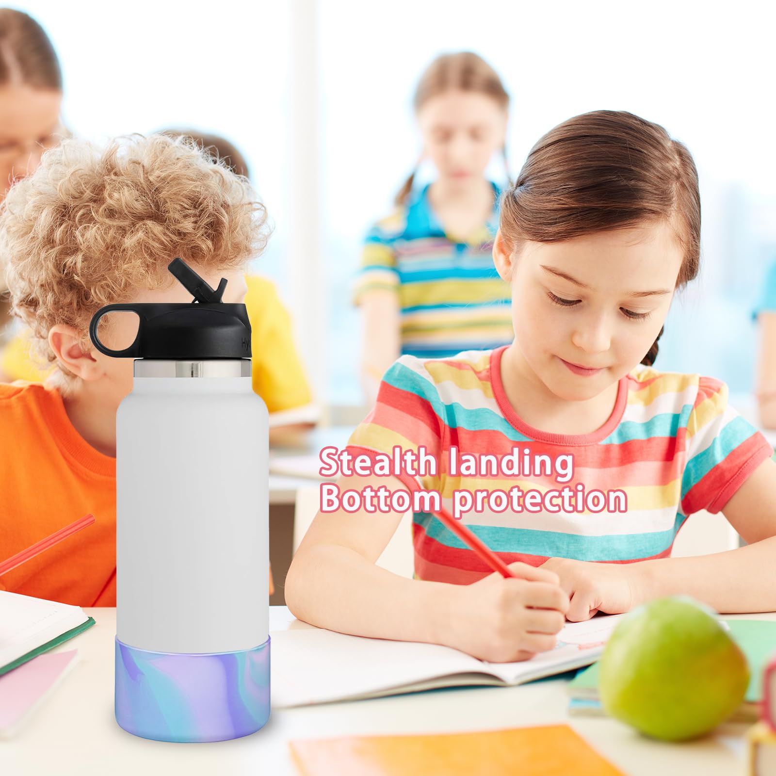 HEYSKAY Protective Flask Silicone Boot 32oz 40oz for Wide Mouth Hydro Flask Water Bottle Bottom Cover Base, and Compatible with Yeti, Simple Modern and Other Water Bottle with 3.56inch Bottom Diameter