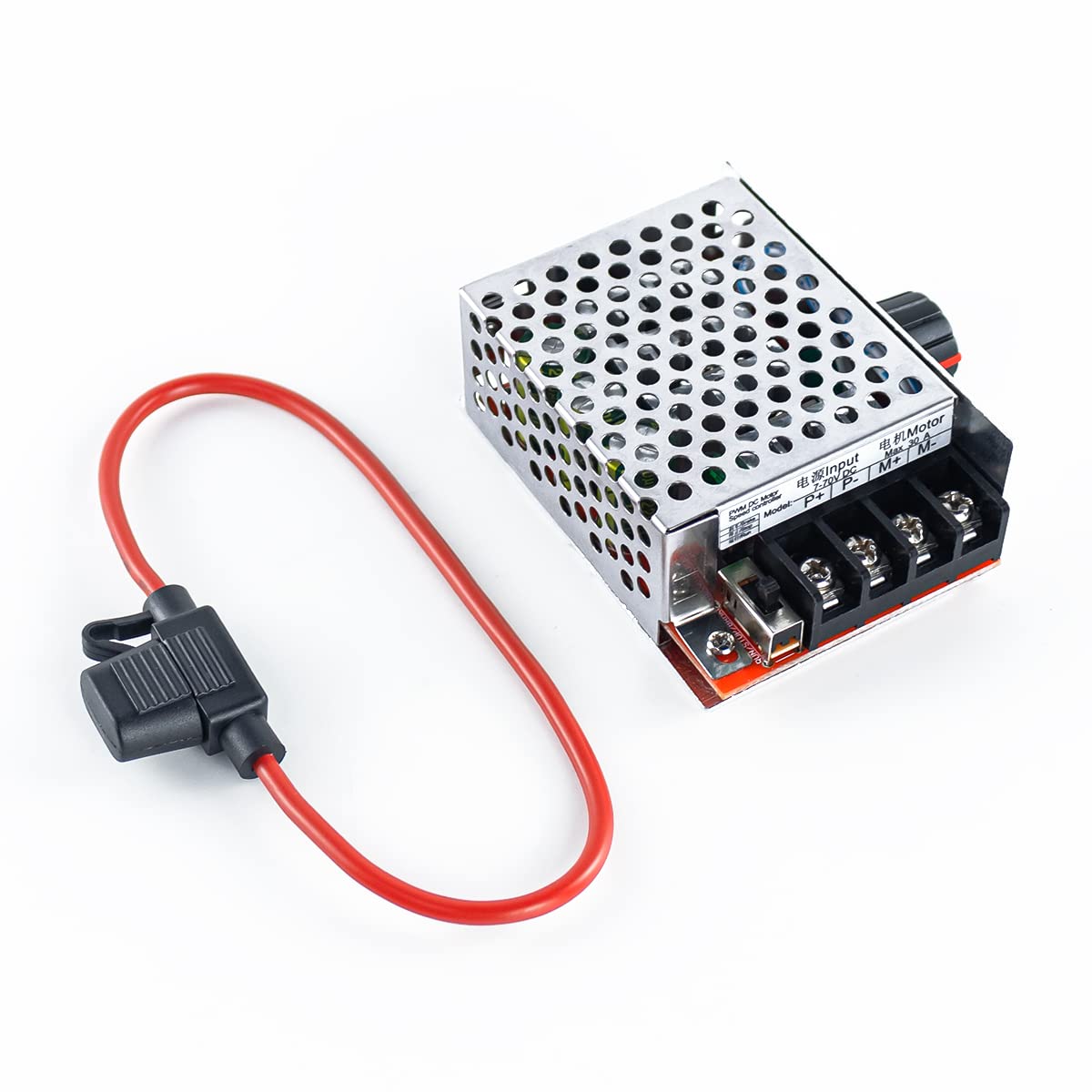 Hosyond PWM Motor Speed Controller DC 7-70V 30A 12V 24V 36V 48V with 30 Amp Fuse