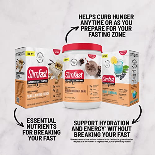 SlimFast Intermittent Fasting- Complete Meal Protein Bars, Chocolate Nut Crunch, 5 Bars (Pack of 1)
