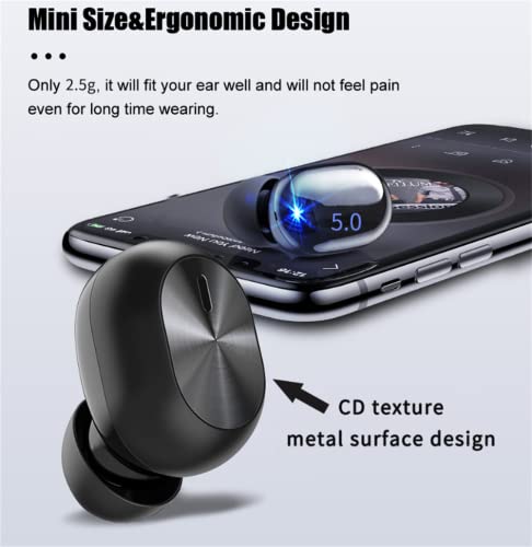 Aioweika 1 Pc Bluetooth 5.0 Headphones Single Ear Stereo Sound in-Ear Earbuds Waterproof Sports Compatible Mini Earphones
