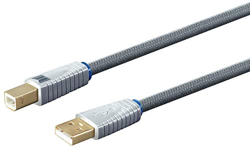 Monolith USB Digital Audio Cable - USB A to USB B - 2 Meter, 22AWG, Oxygen-Free Copper, Gold-Plated Connectors
