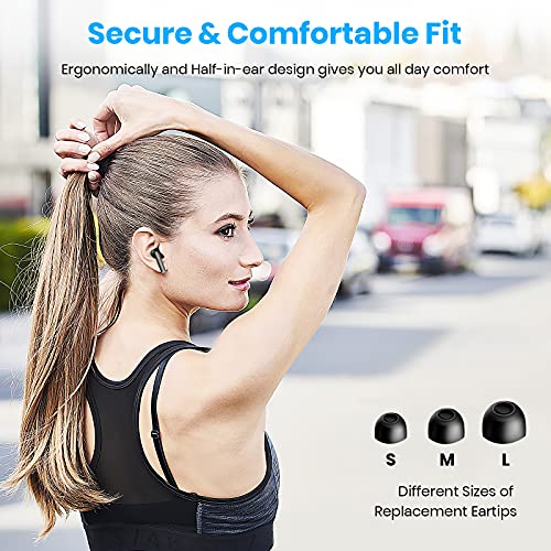 True Wireless Earbuds,Bluetooth Earbuds IPX5 Waterproof, Touch Control,HiFi Stereo in-Ear Headphones,36H Playtime with Fast Charging Case, Suitable for Sports and Business (Black)