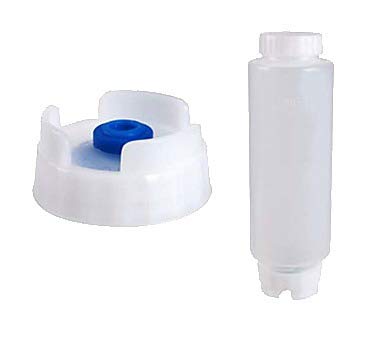 FIFO Squeeze Bottle Refillable 12 oz | Blue Tip Large Valve Dispenser for Thick Condiments, Sauces, Batter and Dressing | Self Sealing No Drip No Hassle | (3 Pack)