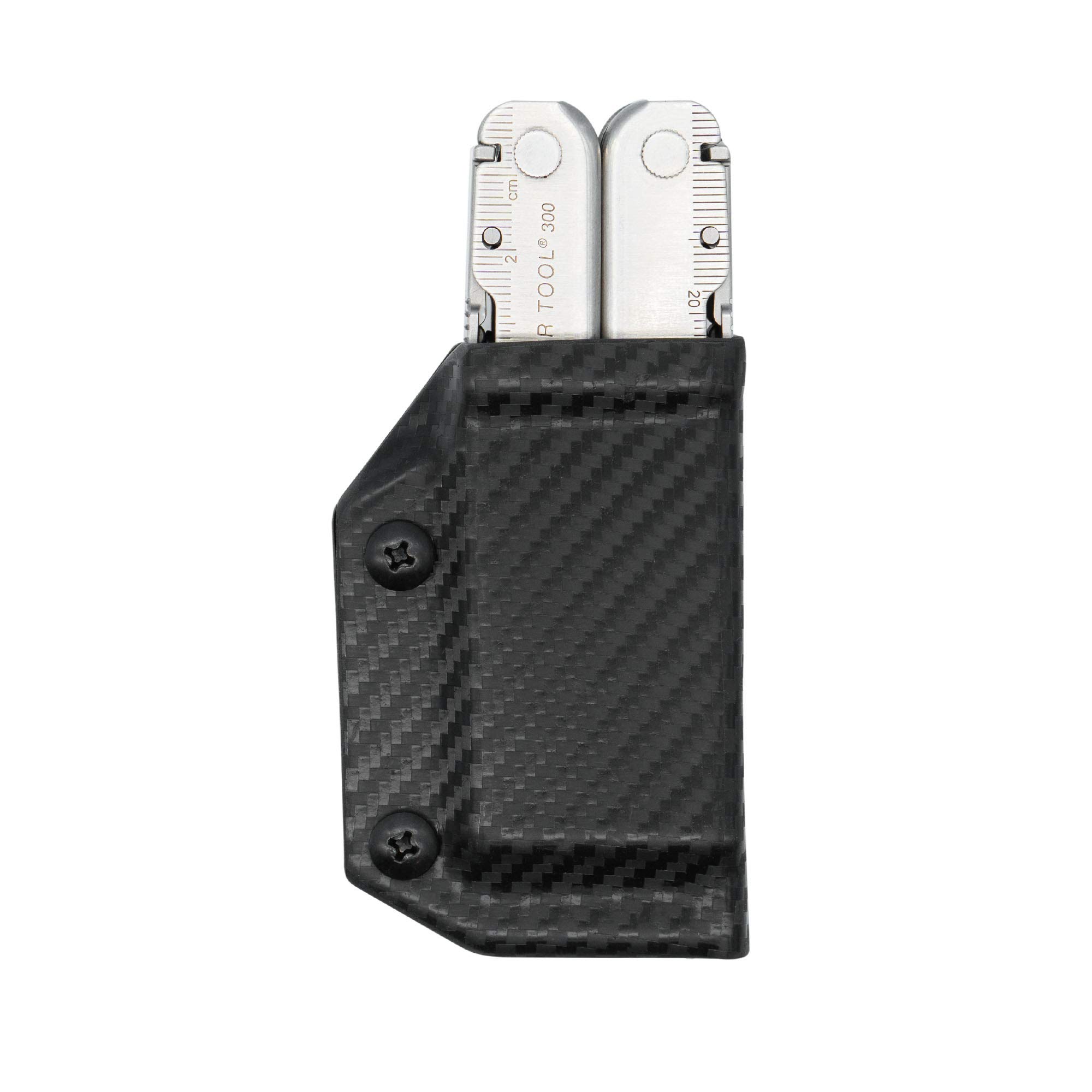 Clip & Carry Kydex Multitool Sheath for the Leatherman Supertool 300 - Everyday Carry Holder Holster - Made in USA - Carbon Fiber Black