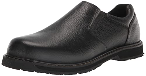 Dr. Scholl's Shoes Men's Winder II Slip Resistant Work Loafer,Black Leather,15