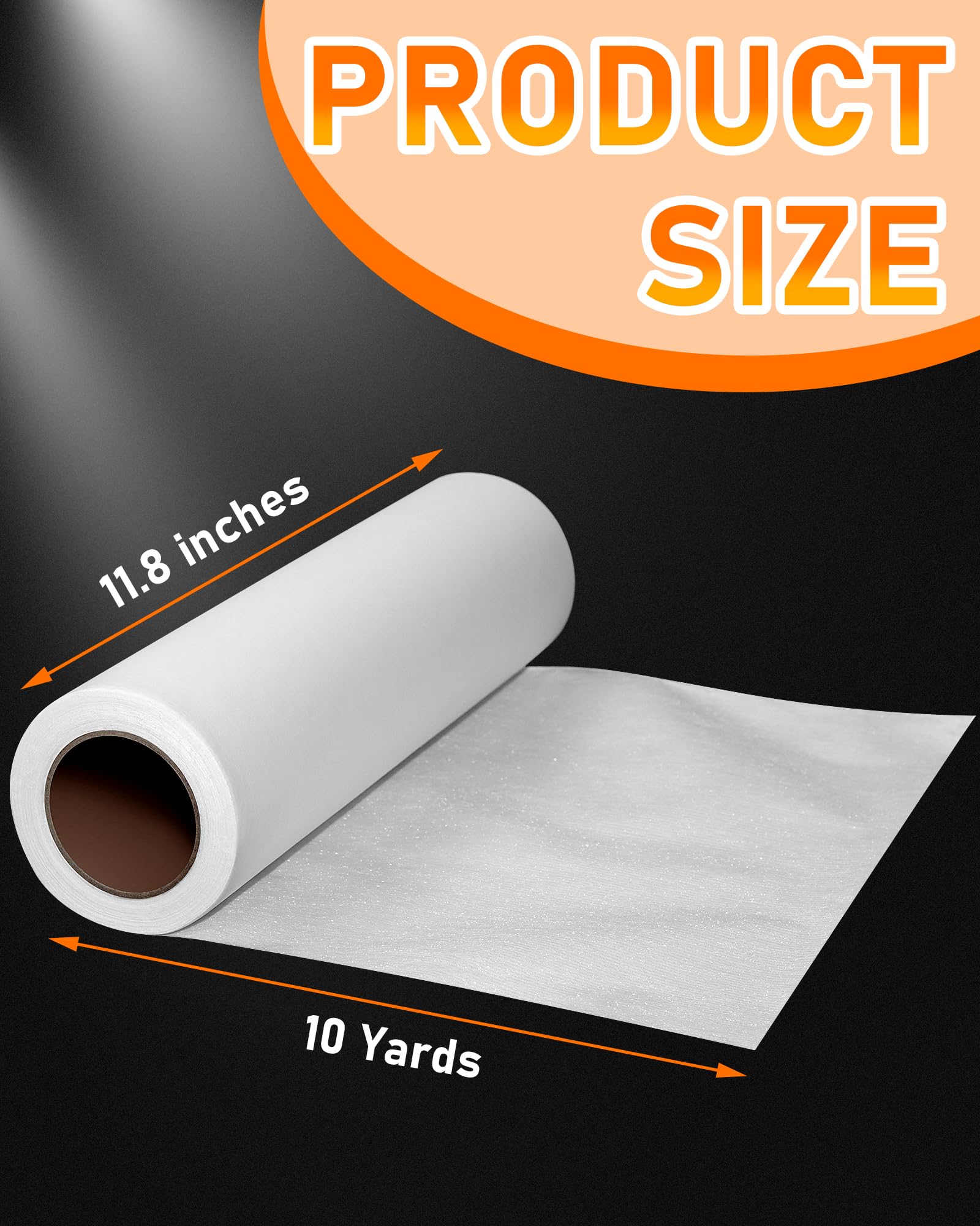 PLANTIONAL Heavy Weight Fusible Bonding Web:11.8 inch x 10 Yards Fusible Webbing for Fabric Applique DIY Crafts Supplies