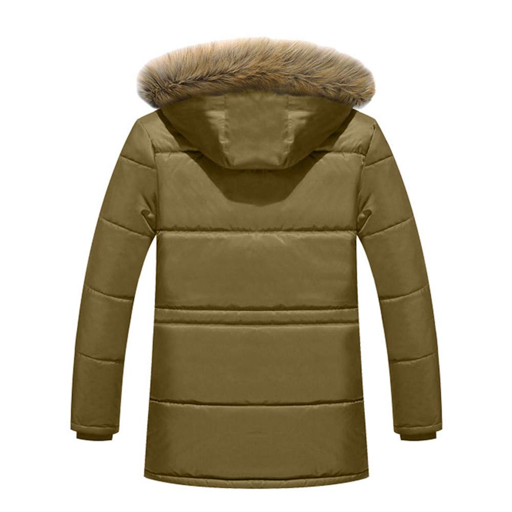 Teresamoon Men Winter Warm Hooded Zipped Thick Solid Fleece Coat Cotton-padded jacket (Most Wished & Gift Ideas)
