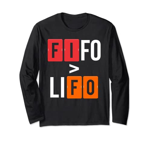 FIFO LIFO Math Accountant Finance CPA Bookkeeper Funny Cute Long Sleeve T-Shirt