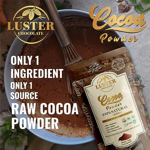 Luster Chocolate Rich Dark Cocoa Powder Unsweetened & Non GMO (16oz (454g) (1Ib))