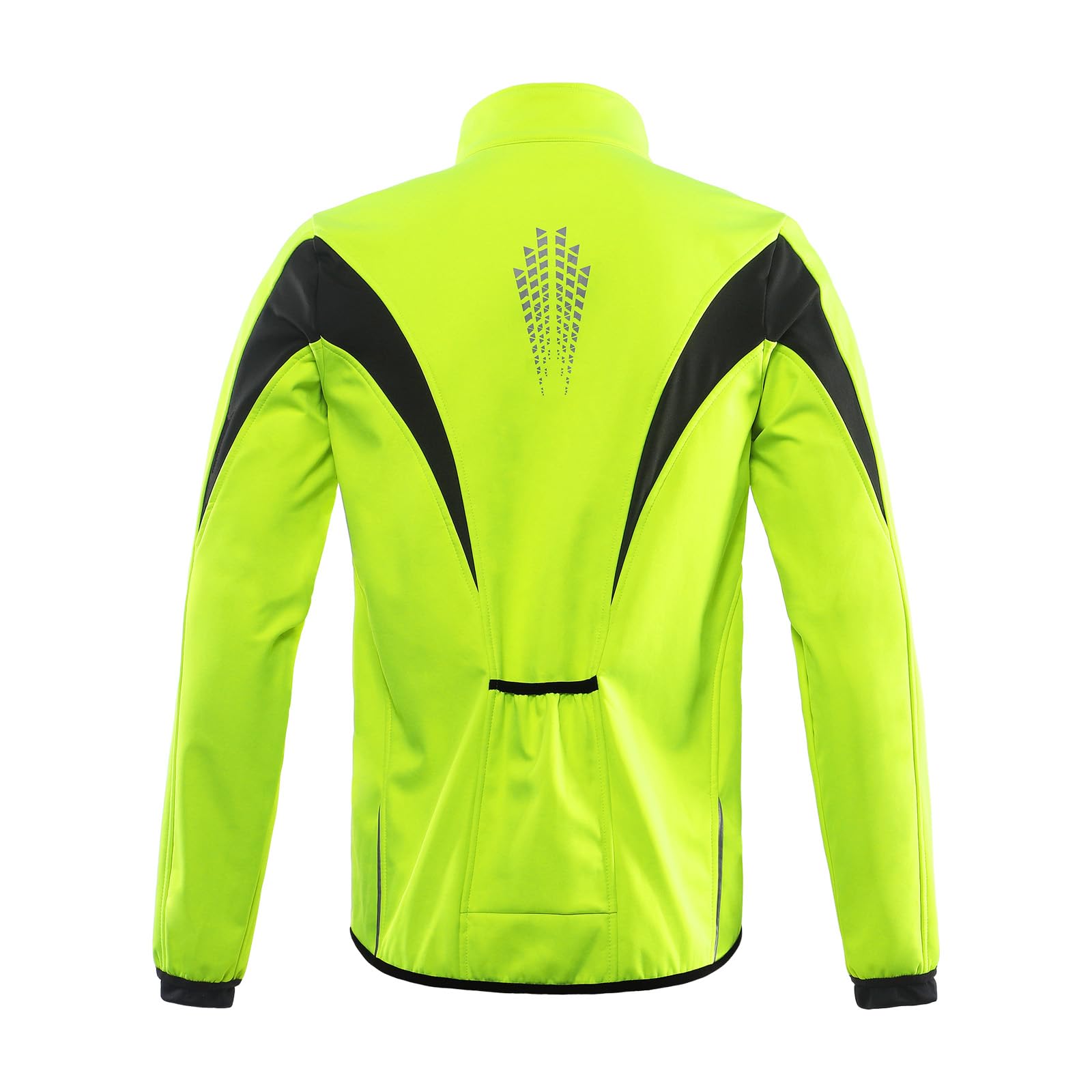 ARSUXEO Winter Warm UP Thermal Softshell Cycling Jacket Windproof Waterproof Bicycle Mountain Bike Clothes 15-K Green Size Large