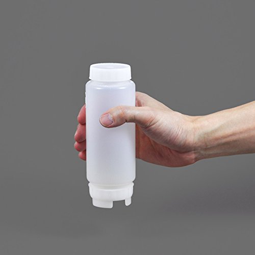 FIFO Squeeze Bottle Refillable 12 oz | Green Tip Small Valve Dispenser for Thin Condiments, Sauces, Batter and Dressing | Self Sealing No Drip No Hassle | (3 Pack)