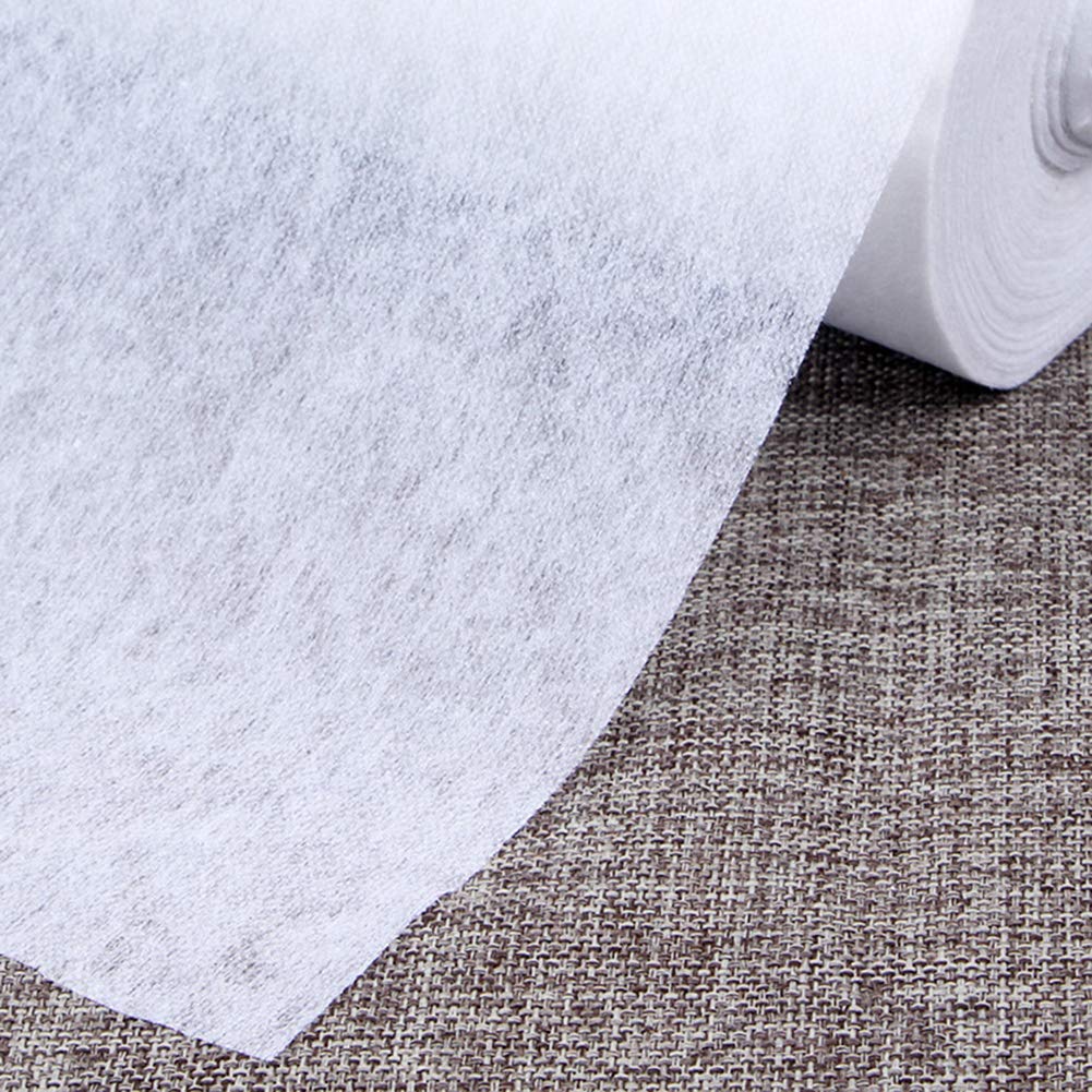 Iron on Interfacing Nonwoven Lightweight Sigle-Side Fusible Stabilizers DIY,White,39.37"x3.28 Yard