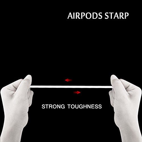 LIKDAY Strap 28'' Silicone Anti-Lost Wire Cable for Compatible with AirPods Pro/2/1 Neck Rope for Wireless Earphone (White+Black)