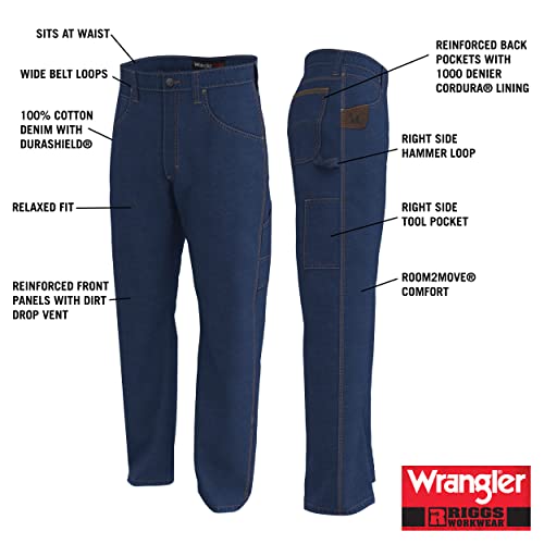 Wrangler Riggs Workwear Men's Big & Tall Utility Jean,Antique Indigo,46W x 34L