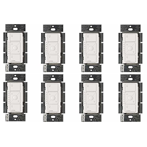 Lutron PD-5NE-WH Caseta Wireless Smart Lighting Dimmer Switch 8-Pack, White