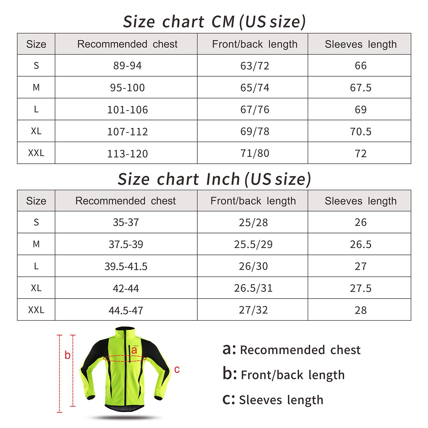 ARSUXEO Winter Warm UP Thermal Softshell Cycling Jacket Windproof Waterproof Bicycle Mountain Bike Clothes 15-K Green Size Large