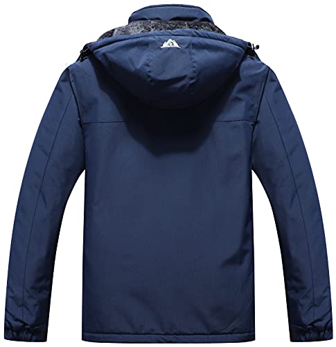 MOERDENG Men's Mountain Waterproof Ski Jacket Windproof Rain Windbreaker Winter Warm Hooded Snow Coat