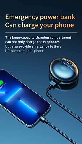 Bluetooth Headphones True Wireless Earbuds 48Hrs Playtime with Wireless Charging Case LED Power Display Wireless & Type-C Charging Waterproof in-Ear TWS Earphones for Phone Computer Laptop Sports