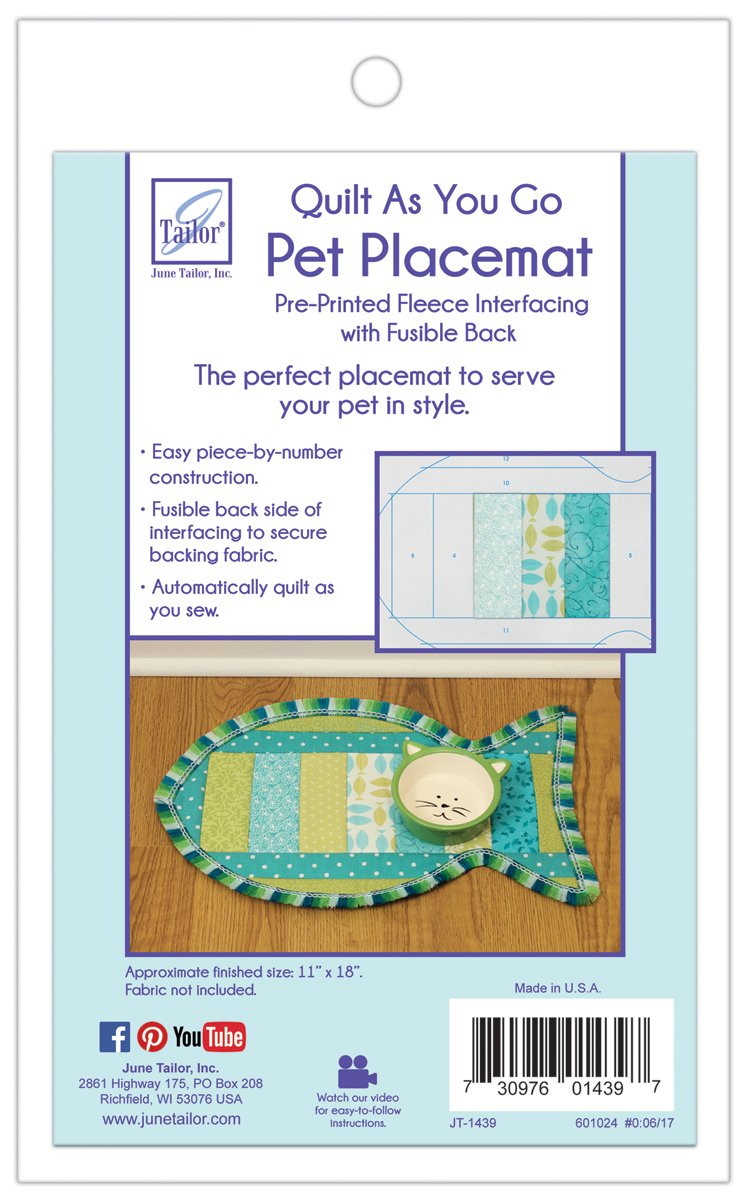 June Tailor Quilt As You Go Pet Placemat Cat, Fabric