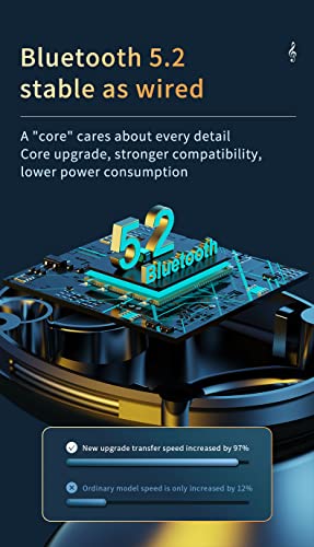 Bluetooth Headphones True Wireless Earbuds 48Hrs Playtime with Wireless Charging Case LED Power Display Wireless & Type-C Charging Waterproof in-Ear TWS Earphones for Phone Computer Laptop Sports