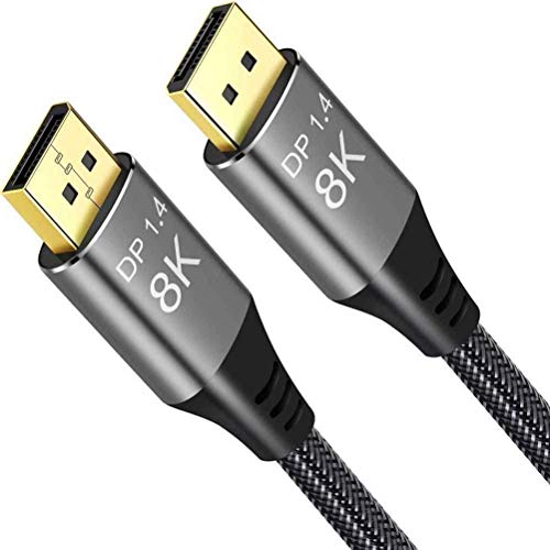 Angusplay 8K DisplayPort Cable 1.4 15ft / 5m, Ultra HD 4K@144Hz, 8K@60Hz, HBR3(7680x4320 Resolution) Displayport to Displayport Cable, High Speed 32.4Gbps, Nylon Braided Long DisplayPort 1.4 Cable