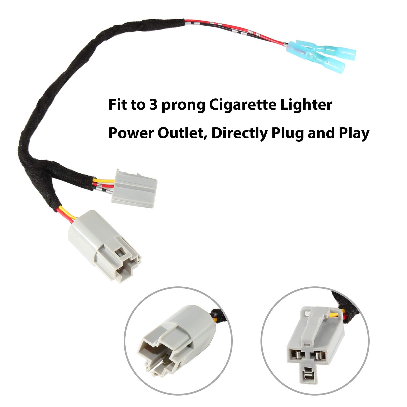 RED WOLF 12V Power Outlet Adapter Compatible with 2000-2022 Chevy GMC Buick Cadillac Escalade Add Backup Camera Driving Detector Portable GPS 12V Power Supply Harness Socket