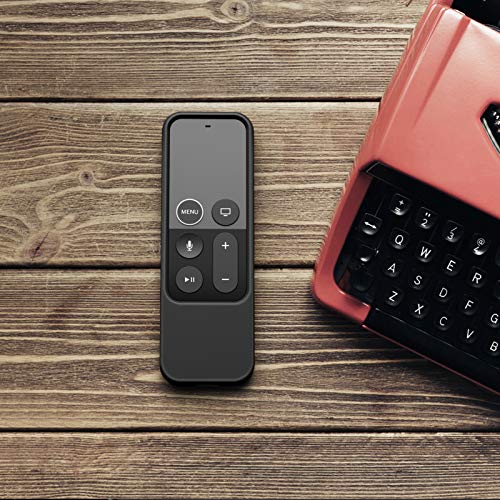 Fintie Protective Case for Apple TV 4K / HD Siri Remote (1st Generation) - Honey Comb Lightweight Anti Slip Shockproof Silicone Cover for Apple TV 4K 5th / 4th Gen Siri Remote Controller, Black