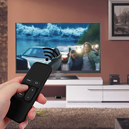 Fintie Protective Case for Apple TV 4K / HD Siri Remote (1st Generation) - Honey Comb Lightweight Anti Slip Shockproof Silicone Cover for Apple TV 4K 5th / 4th Gen Siri Remote Controller, Black