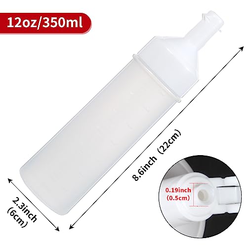 Condiment Squeeze Bottles, BPA-free, Squeeze Bottles for Sauces, Olive Oil Dispenser, Ketchup Bottles Squeeze 3-Pack 12 oz (350ml), Salad Dressing Bottles, Great for Ketchup, Salad, BBQ Sauce, Oil,