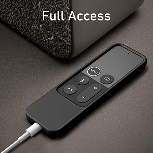 Fintie Protective Case for Apple TV 4K / HD Siri Remote (1st Generation) - Honey Comb Lightweight Anti Slip Shockproof Silicone Cover for Apple TV 4K 5th / 4th Gen Siri Remote Controller, Black