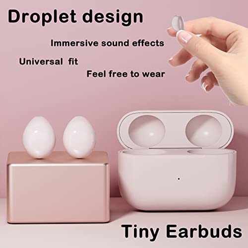 Xmenha Single Beige Wireless Smallest Invisible Earbuds Hidden for Work Bluetooth Invisible Hidden Headphones Mini Micro Tiny Earbuds Small Ear Canals