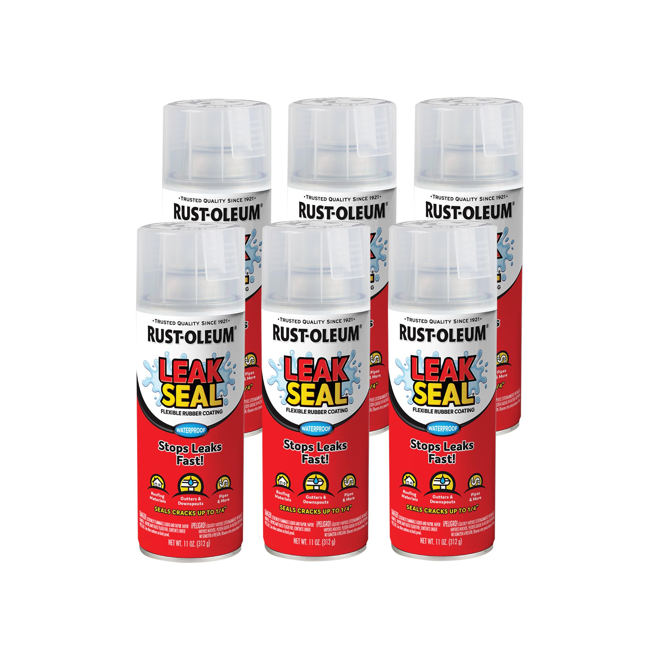 Rust-Oleum 351905 LeakSeal Flexible Rubber Coating Spray, 14 oz, Clear