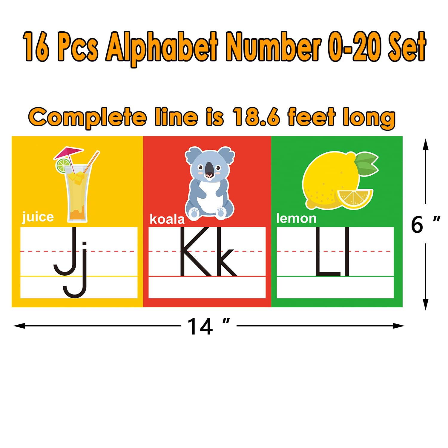 Alphabet Line Bulletin Board Set ABC Number 0-20 Wall Decorations for Pre-School Kindergarten Elementary Classroom Nursery Homeschool