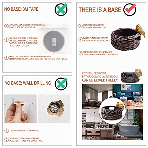 POLÈNE Bird House Statue,Echo Dot Holder Stand,Smart Speaker Stand for Echo Dot 3rd Generation Echo Dot Kids,Bird House Figurines Home Decor.