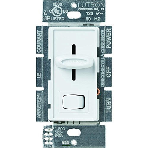 Lutron Skylark Preset Dimmer, 1000-Watt Incandescent, Single-Pole/3 Way, S-103PH-WH, White